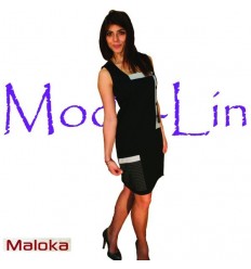 Tunic Women Linen and Cotton blue - Dress Maloka - Mode-Lin.com